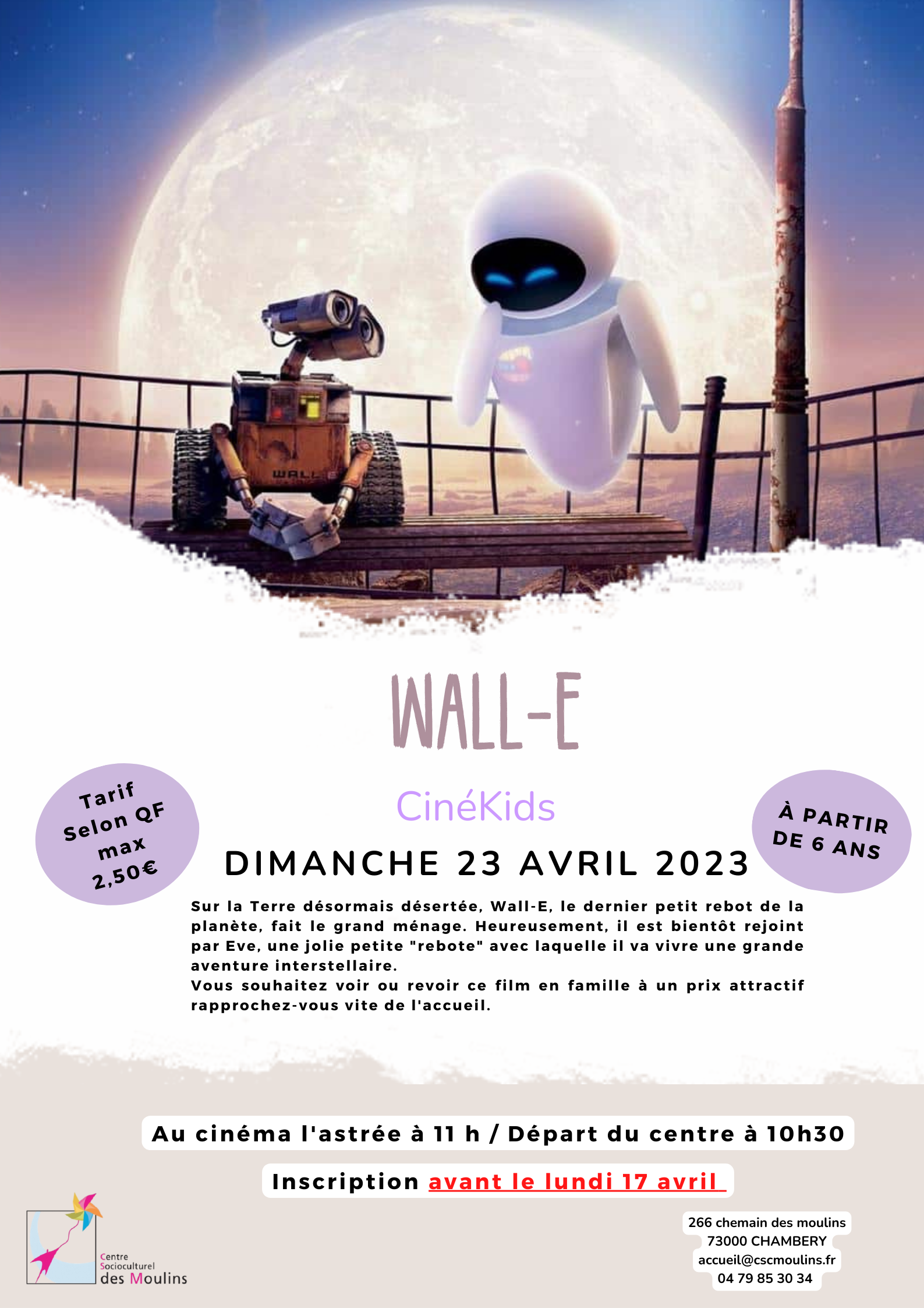 Ciné Kids : Wall-E - Centre socioculturel des Moulins